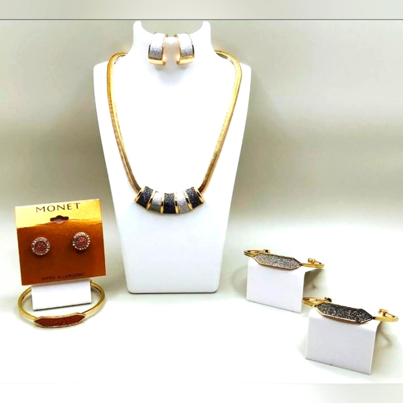Monet | Jewelry | New 6 Piece Monet Designer Gold Silver Necklace ...